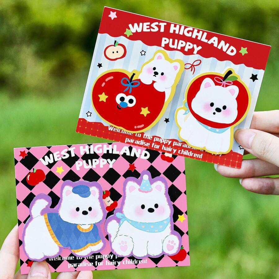 West Highland Apple Cute Reusable Sticky Notes, Adhesive Memo Paper ...