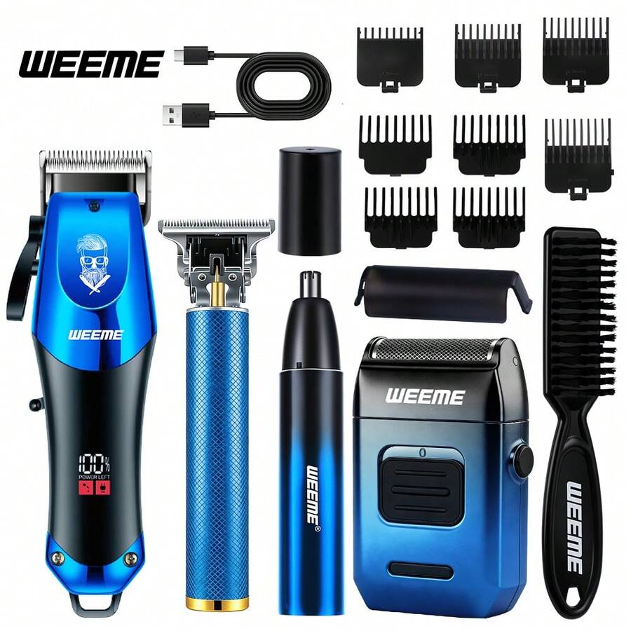 WEEME Professional 4‑In‑1 Men Hair Cutting Kit, Cordless Hair Clippers ...