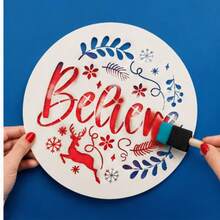 8 Pcs 12 Inch Christmas Festival Pattern Painting Stencils Reusable PET ...