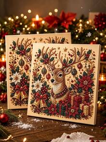 2D Irregular Christmas Diamond Painting Set, Pearl Rhinestone Wall ...