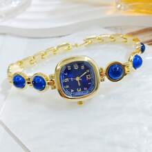 1pc Elegant Purple Women's Metal‑Square Quartz Watch, Suitable For ...
