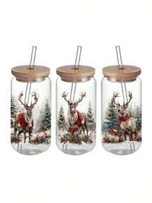 12pcs Christmas Reindeer UV DTF Transfer Stickers - Scratch-Resistant ...