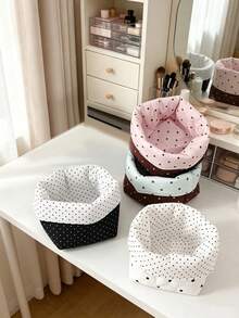 1pc Plaid Pattern Desktop Storage Basket, Makeup Brush Organizer ...