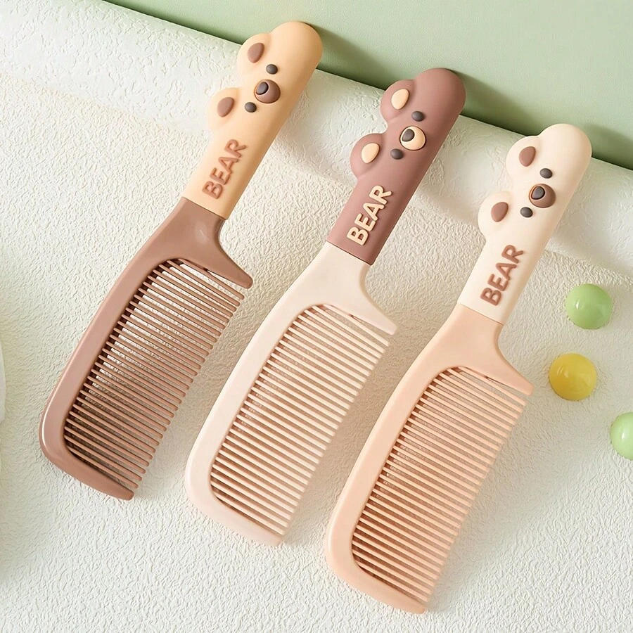 1pc New Cute 3D Bear Portable Handle Comb, Anti-Static, No Hair Damage ...