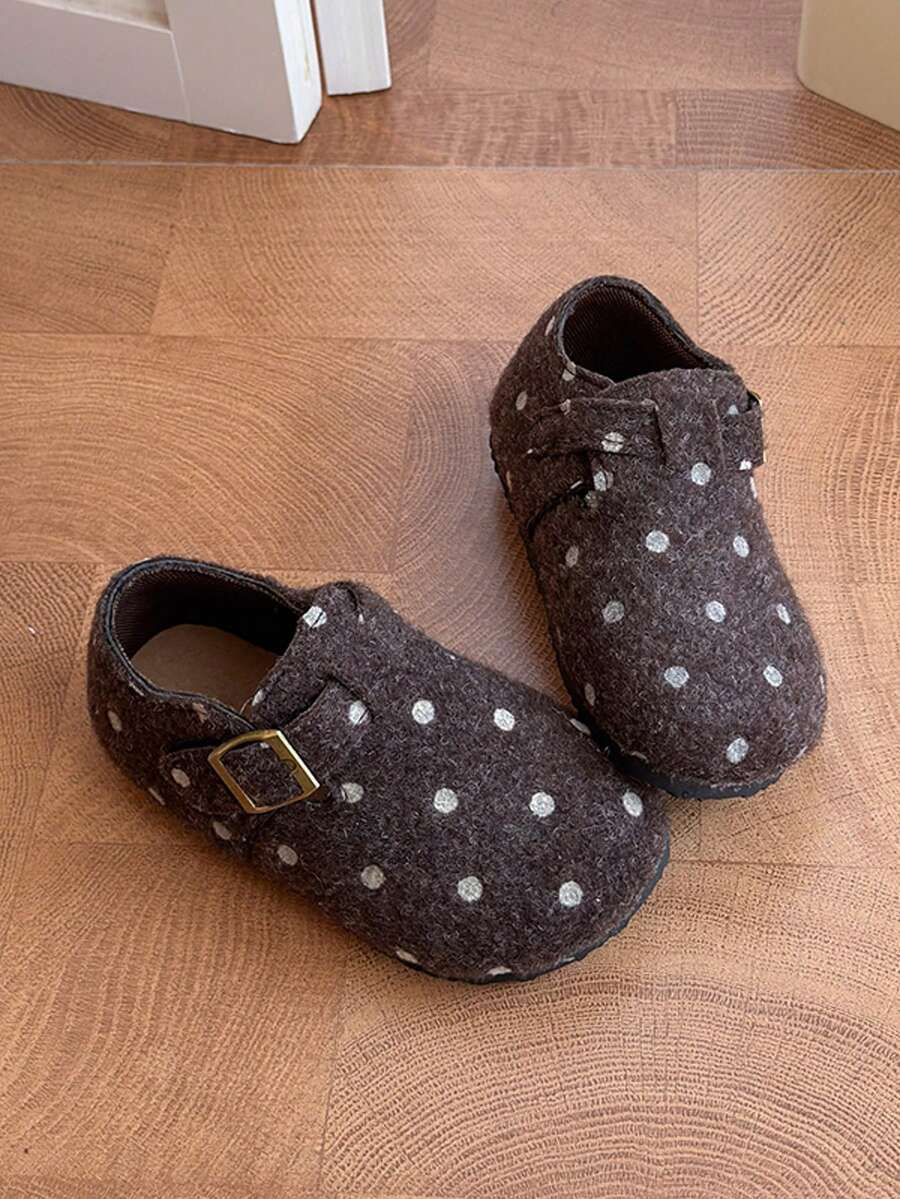 A Pair Of New Seasonal Girls' Suede Polka Dot Mary Jane Shoes With ...
