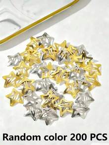100pcs 3cm Gold Metal Star-Shaped Hair Clips, Women's Sweet Elegant ...