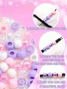 60pcs Multi-Color Versatile DIY Dreadlock Hair Rings & Beads, Suitable ...