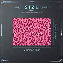 1pc Pink Leopard Gaming Mouse Pad Aesthetic Art Desk Mat Rubber Base ...