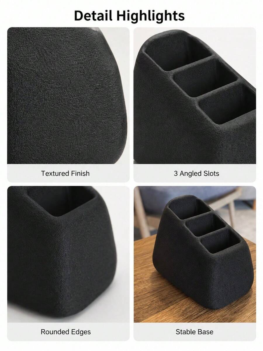 1pc Remote Control Holder, Black Multi-Compartment TV Remote Caddy ...