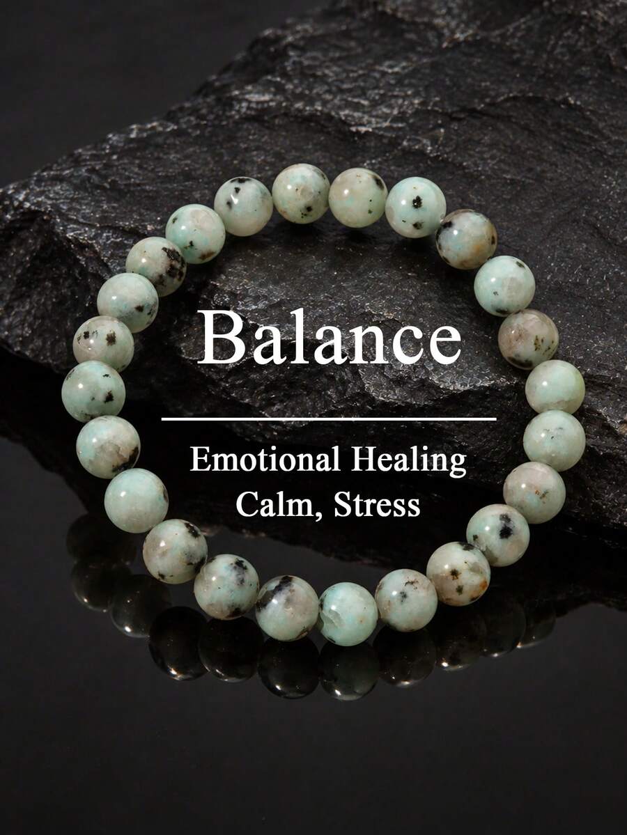 Kiwi Jasper Bracelet, Handmade Chakra Healing Crystal Fashion Jewelry ...