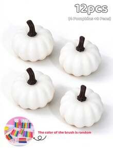 24/48pcs Handmade Pumpkin Craft Set, Includes 1 White Painting Pumpkin ...