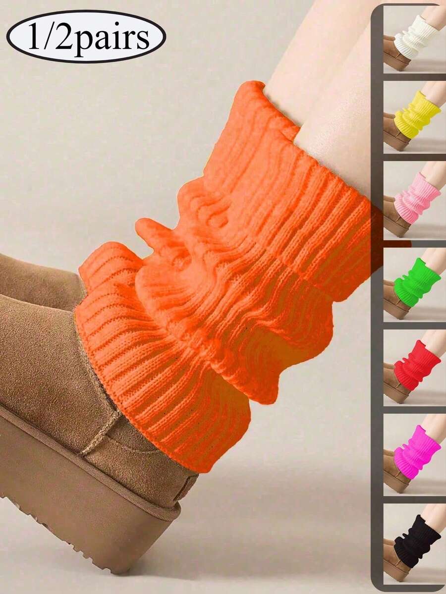 1/2 Pairs Women's Warm Leg Warmers, Suitable For Autumn/Winter, Easy To ...