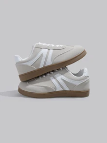 DareSee 2025 Autumn Plus Size Women's Casual Lace-Up Sneakers, Beige ...