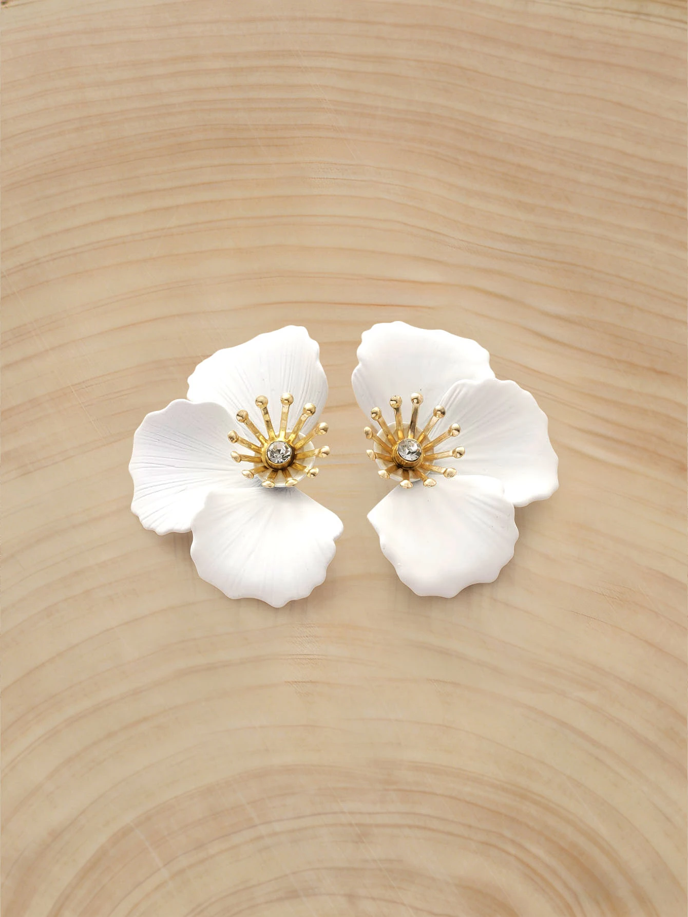 Glizzene 1 Pair Lacquered Metal Floral Earrings, Minimalist Fashion ...