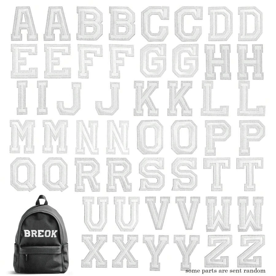 52 piezas Parches de letras de hierro - Parches de letras de hierro A-Z ...