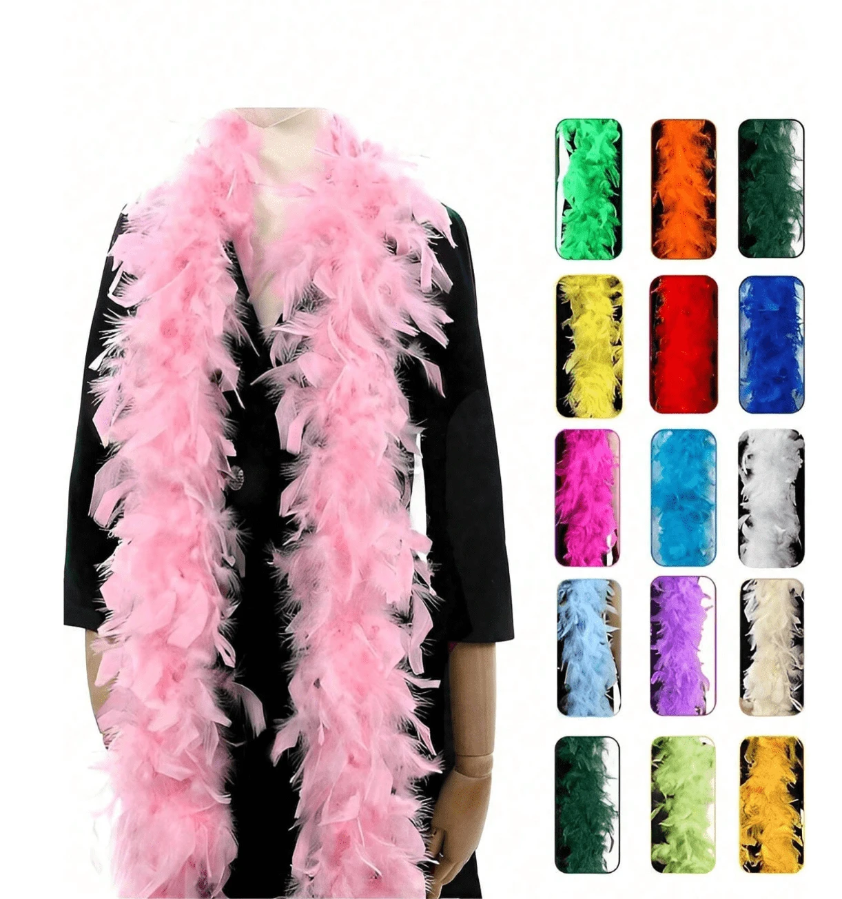 SHEIN Boa de Penas, Acessórios de Fantasia DIY para Festa, Boas de ...