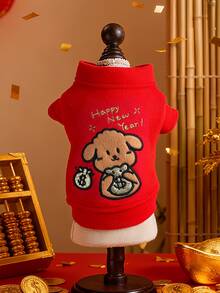 1 Peça de Roupa para Animais de Estimação, Casaco de Cachorro Bordado ...