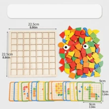 MINKOJA MINKOJA Premium Wooden Mosaic & Tangram Puzzle Set - 120 Pcs ...