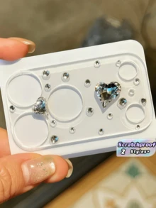 1pc Cute Y2K Shiny Heart Diamond Crystal Colorful Transparent Camera ...