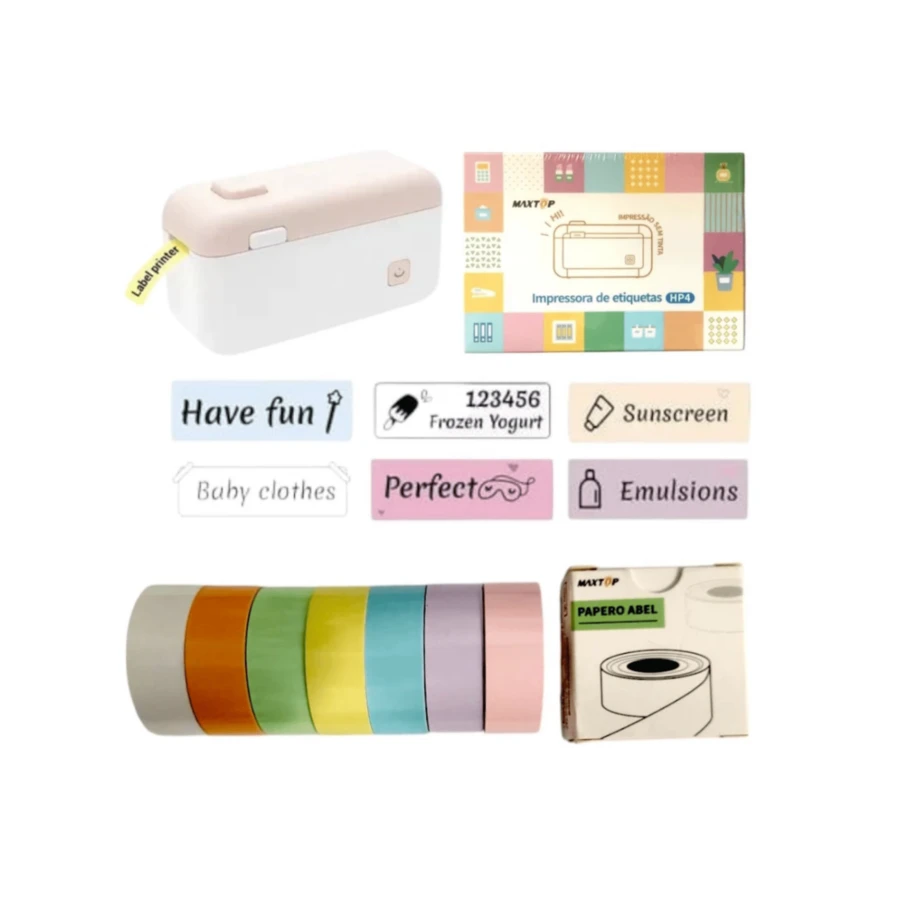 Mini Portable Thermal Label Printer Easy Label Cutting + 7m Of 15mm ...