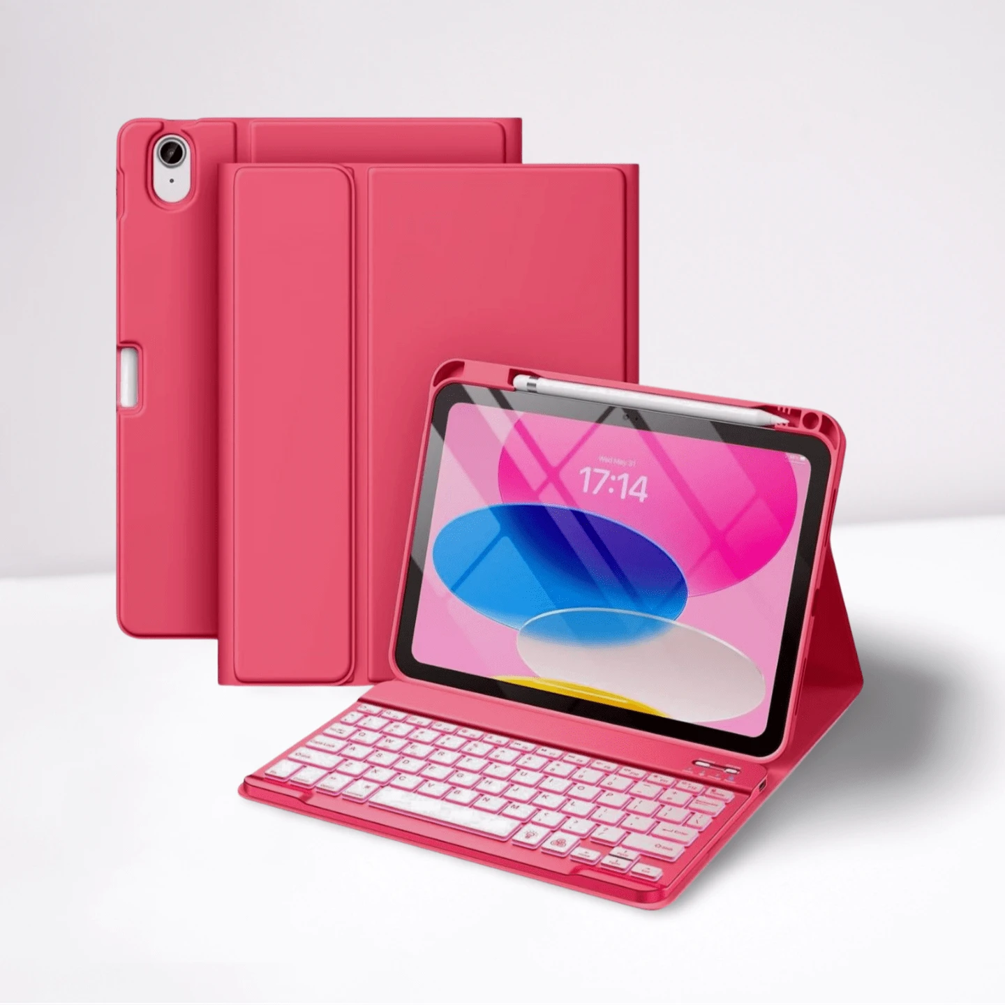 IPad 11th 10th Generation Case With 7 Colors Backlit Wireless Detachable Folio Keyboard And ...