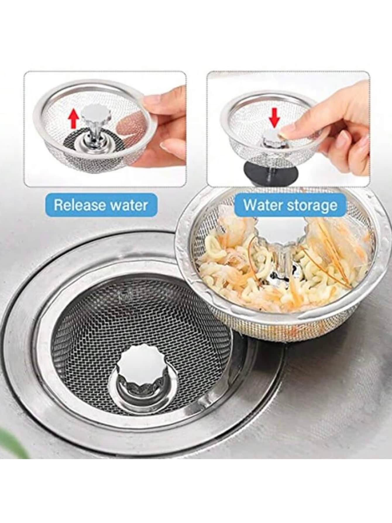2pcs, Kitchen Sink Strainer, Stainless Steel Sink Anti-Clogged Drain ...