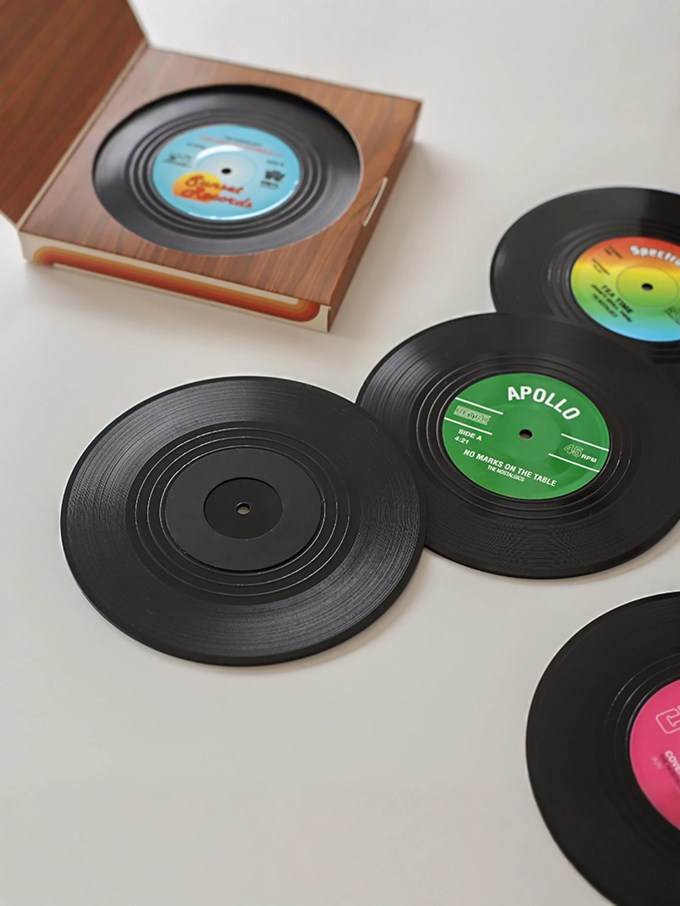 6pcs Retro Vinyl Record Coasters, Anti-Slip & Heat-Resistant CD ...