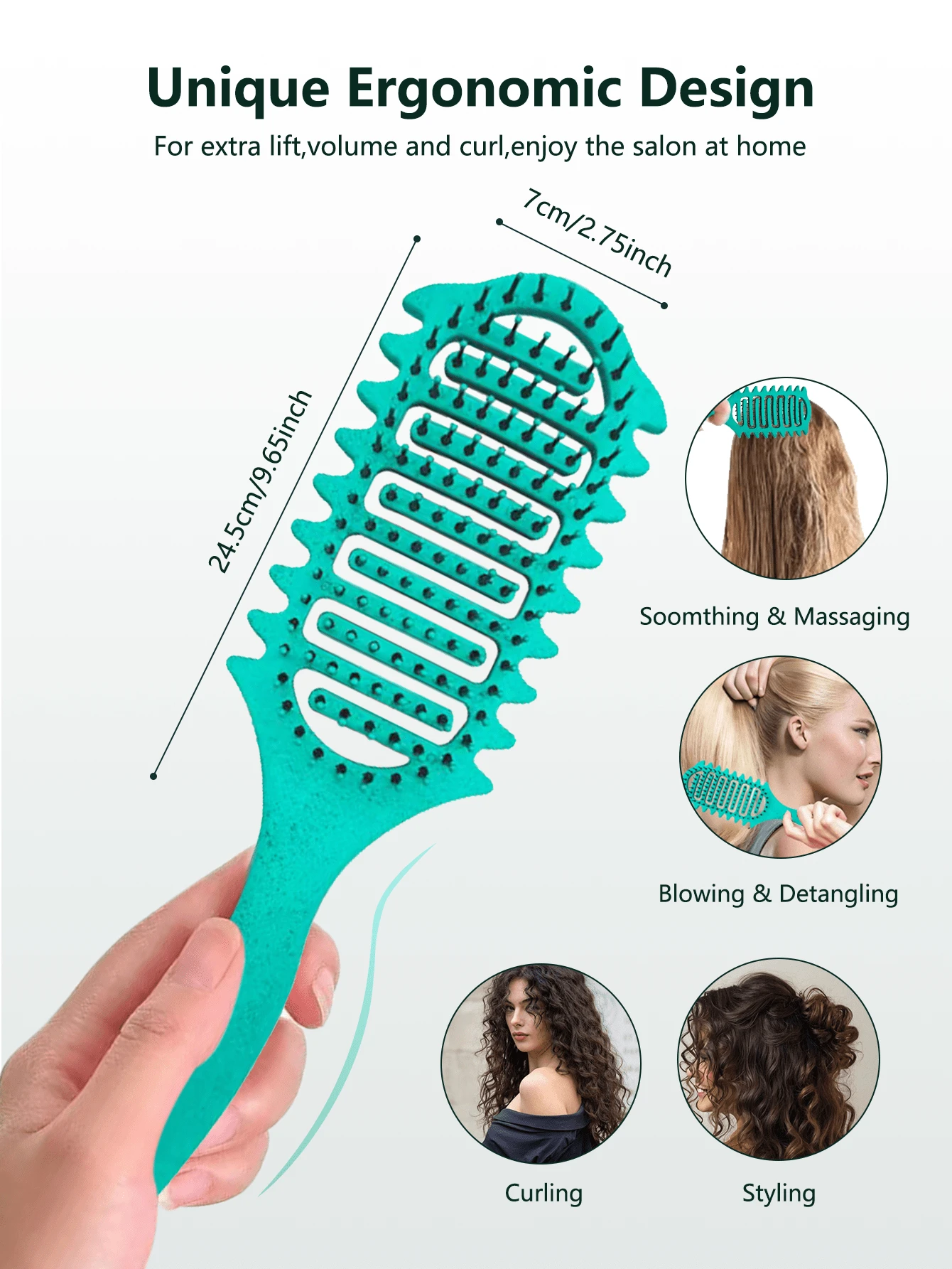 Curl Defining Hair Brush, 2025 Flash Boar Bristle Styling Brush For ...