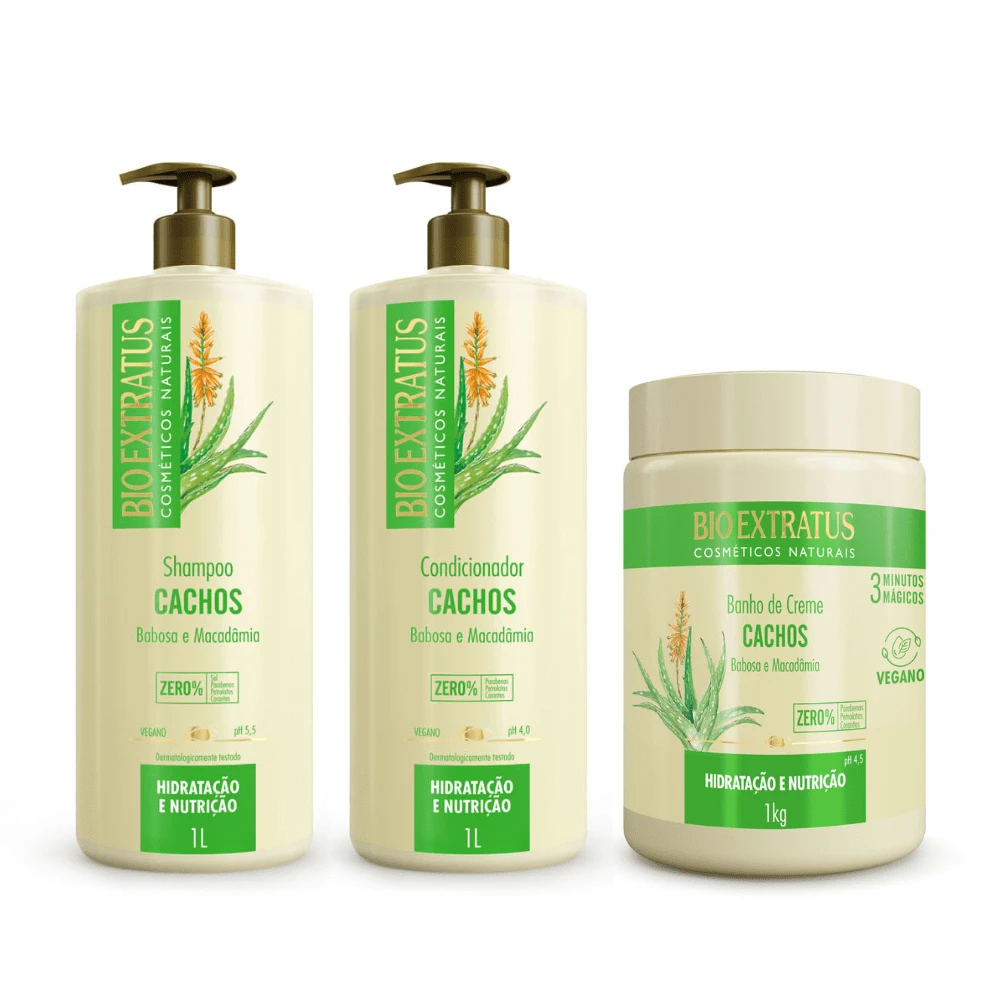 Bio Extratus Curls Kit Shampoo, Conditioner And Cream Bath 1L ...