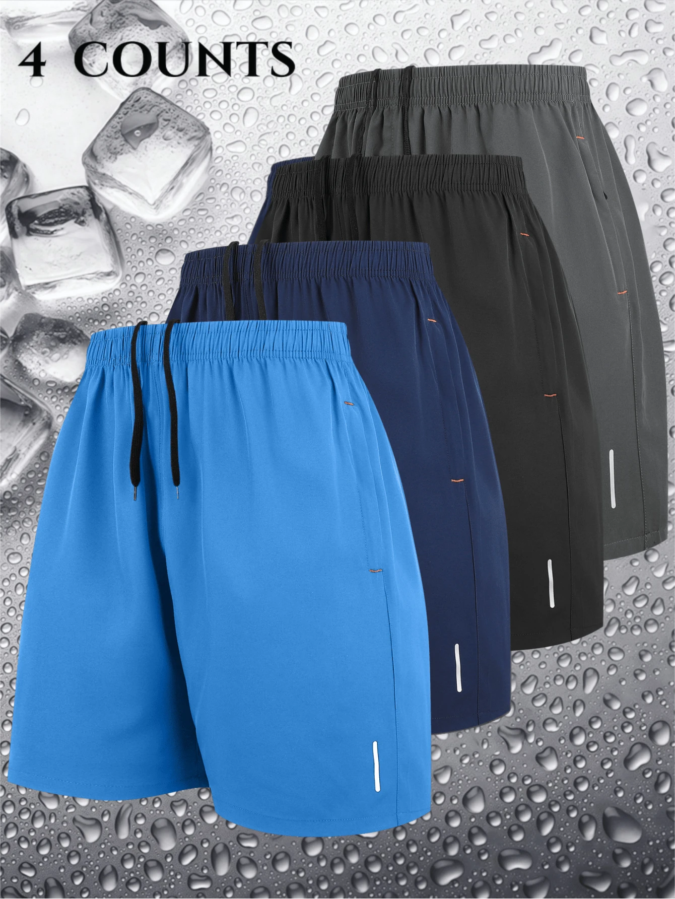 4pcs Men's Sports Shorts, Summer Casual Quick Dry Elastic Waist ...