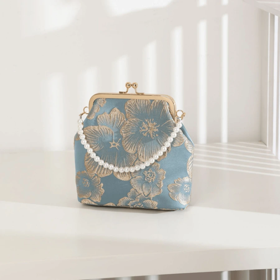 Ancient Style Gold Bag Fortune Flower Pattern Crossbody Chain Small ...
