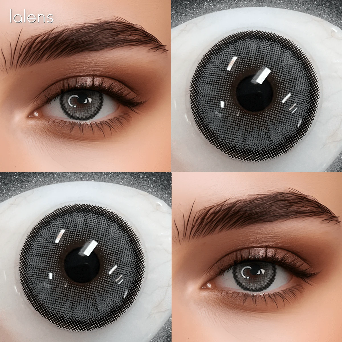 Lalens Norko Grey Colored Contact Lense Half Yearly Disposal Water ...
