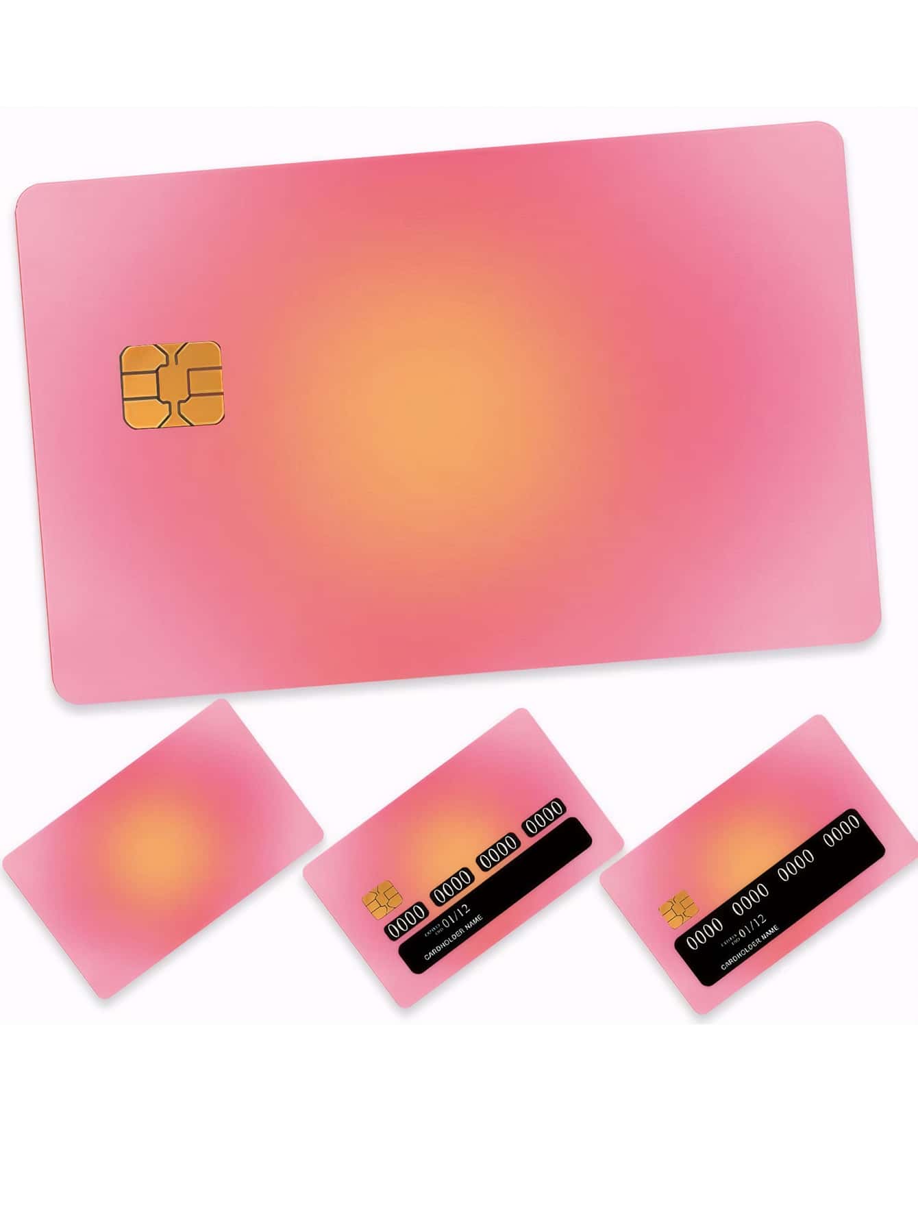 1pc/4pcs Pink Bank Card Decoration Sticker, PVC Anti Fingerprint Credit ...