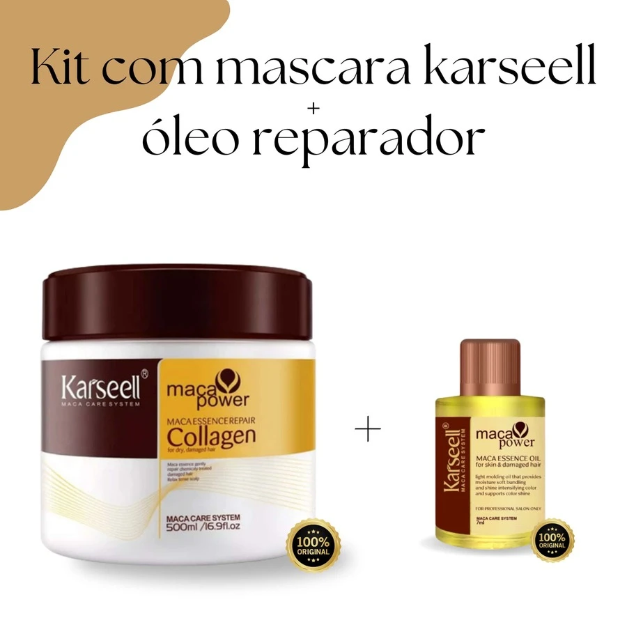Karseell Karseell Kit 1 Collagen Maca Power Mask 500g + Repair Oil 7ml ...