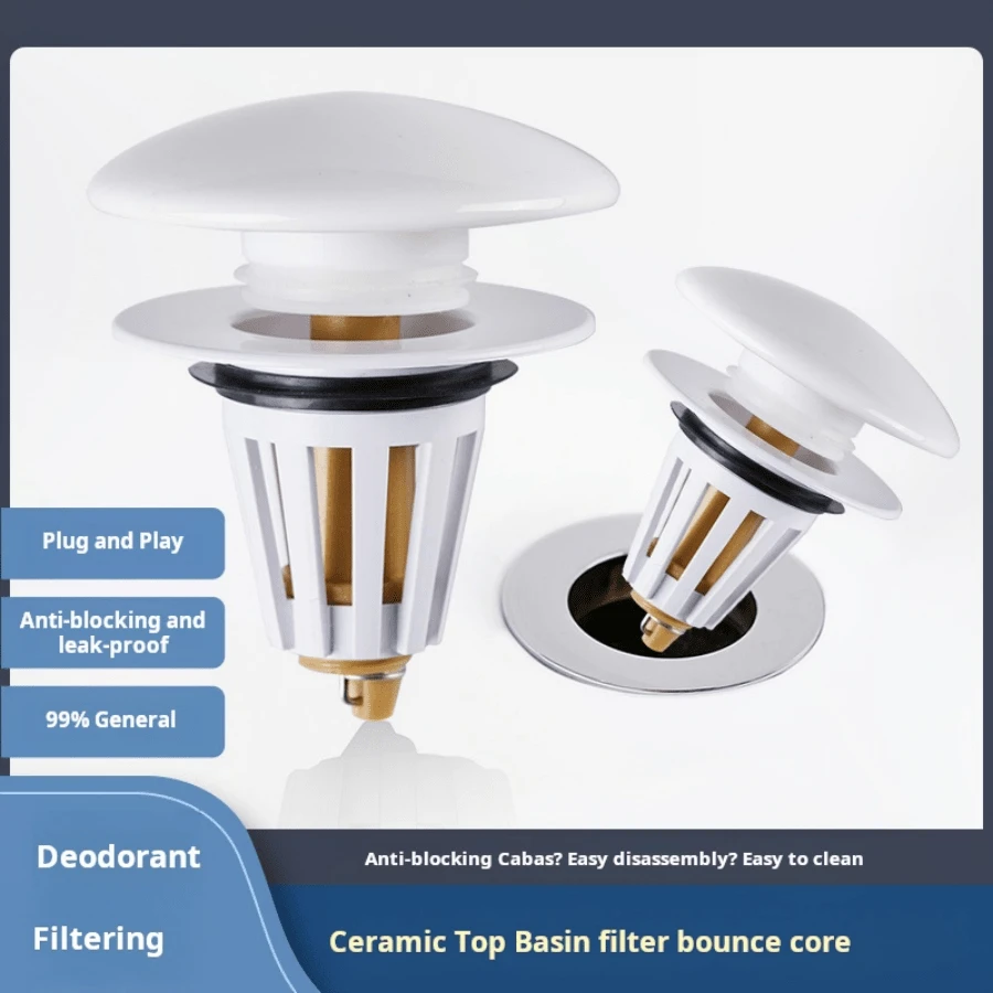 Sink Drain Stopper, Universal Sink Basin Drain Plug With Rebound ...