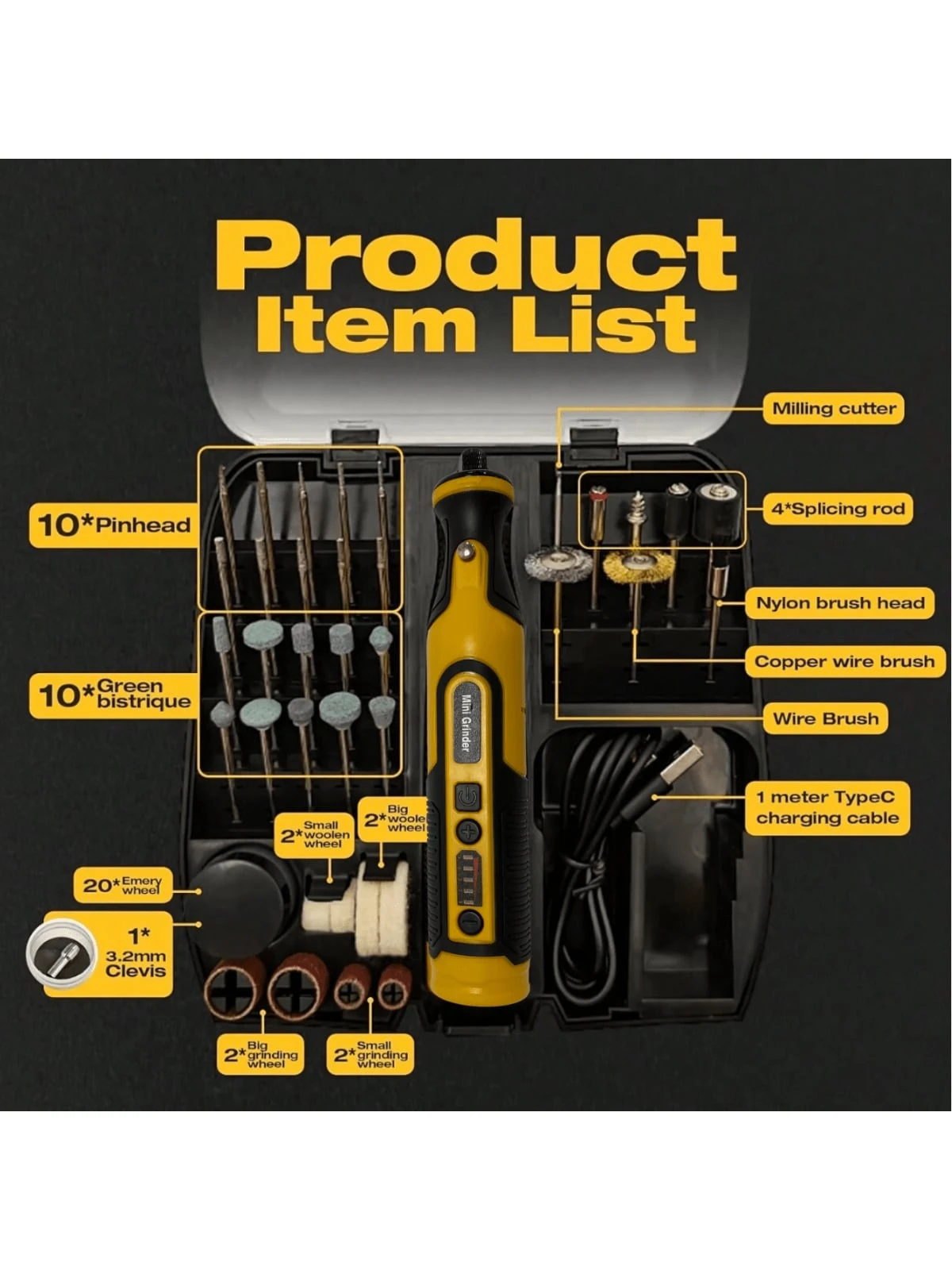 Mini Cordless Rotary Tool, 3 Speeds And USB Charging With 58 ...