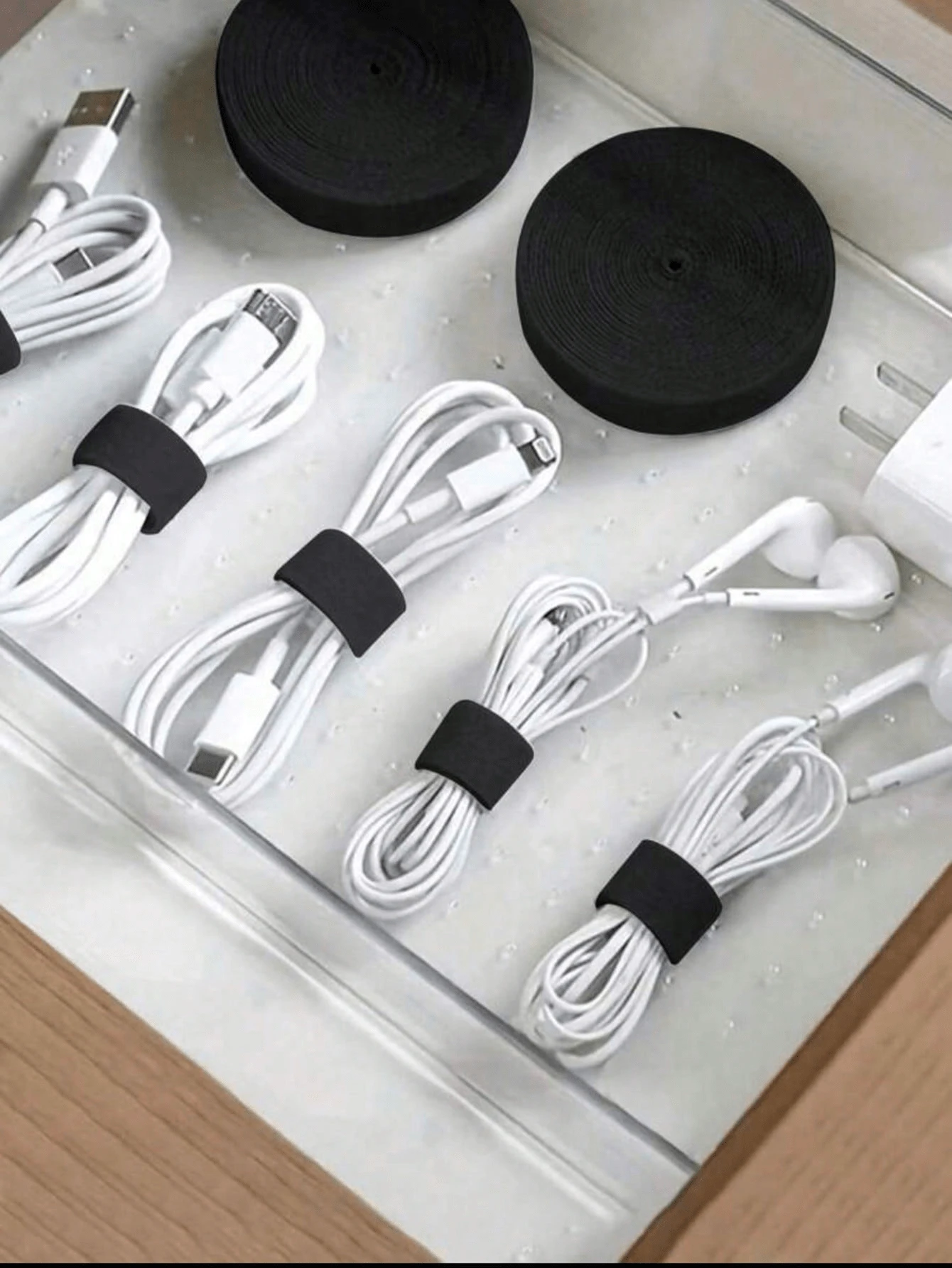 1 Roll-500cm Grey Multi-Purpose Cable Ties - Cord Organizer For Home ...