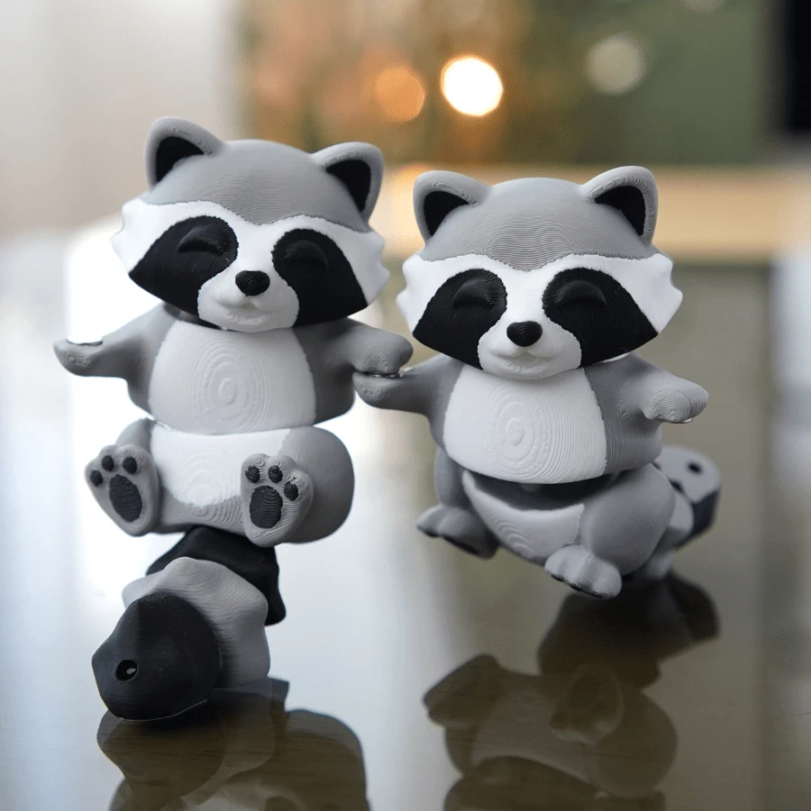 3D Printed Articulated Raccoon & Otter Duo - Fidget Toy Set With ...