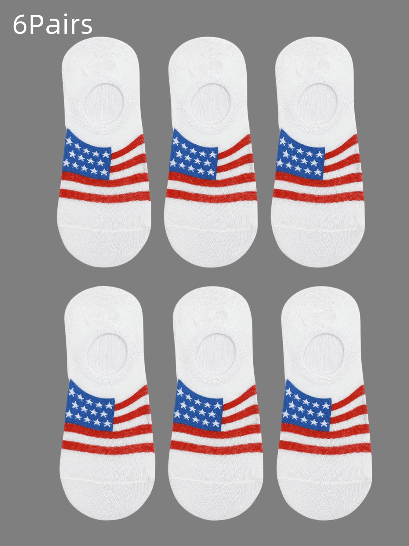 6 Pairs National Flag Pattern Low Cut Casual Boat Socks, Hidden Socks ...