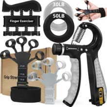 Grip Strength Trainer - Adjustable Forearm Strengthener, Finger ...