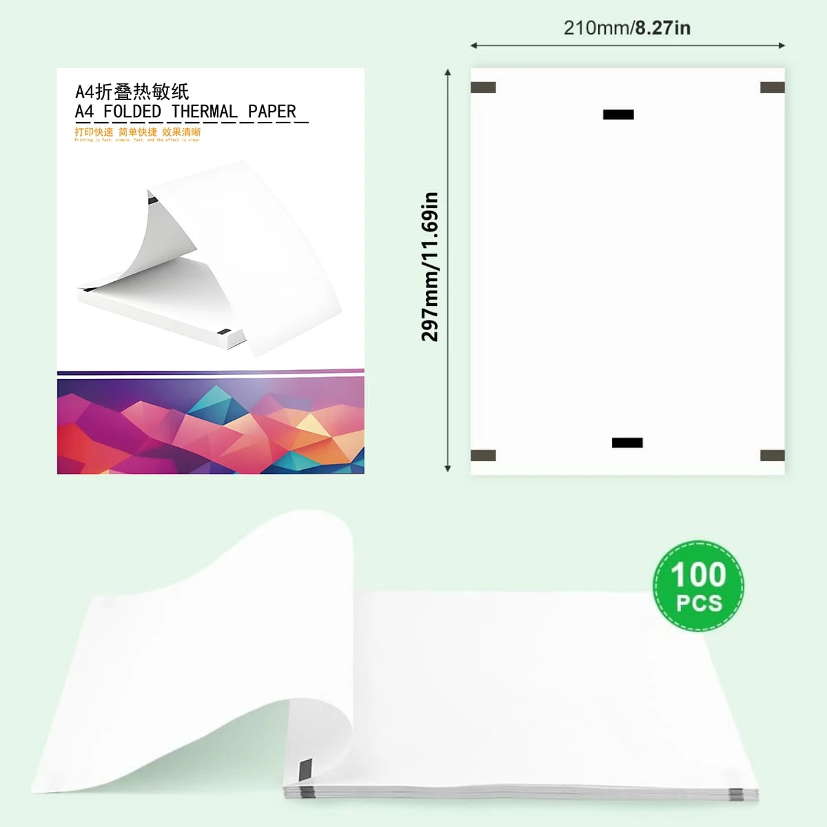 A4 Thermal Paper - 8.27" X 11.69" (210mm X 297mm) Quick-Dry Printing Paper, Compatible With ...