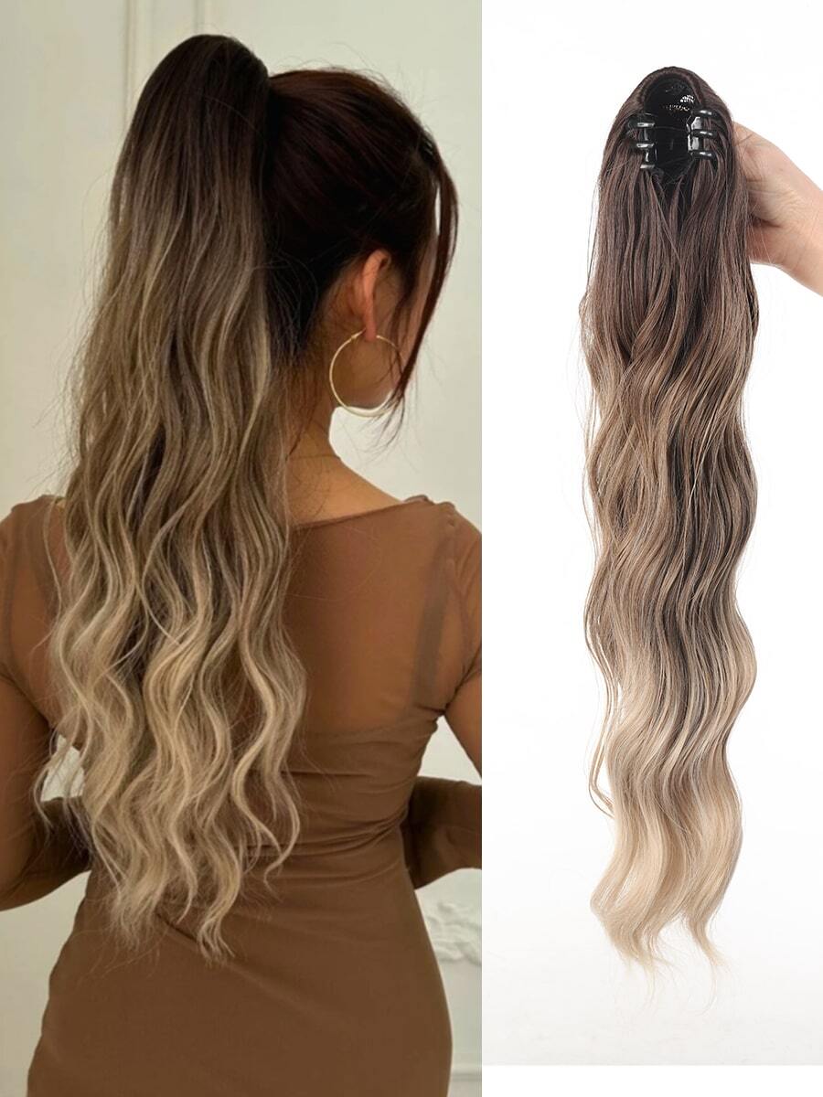 Claw Ponytail Extension Hair Natural Wave Curly Very Long Hair Water ...