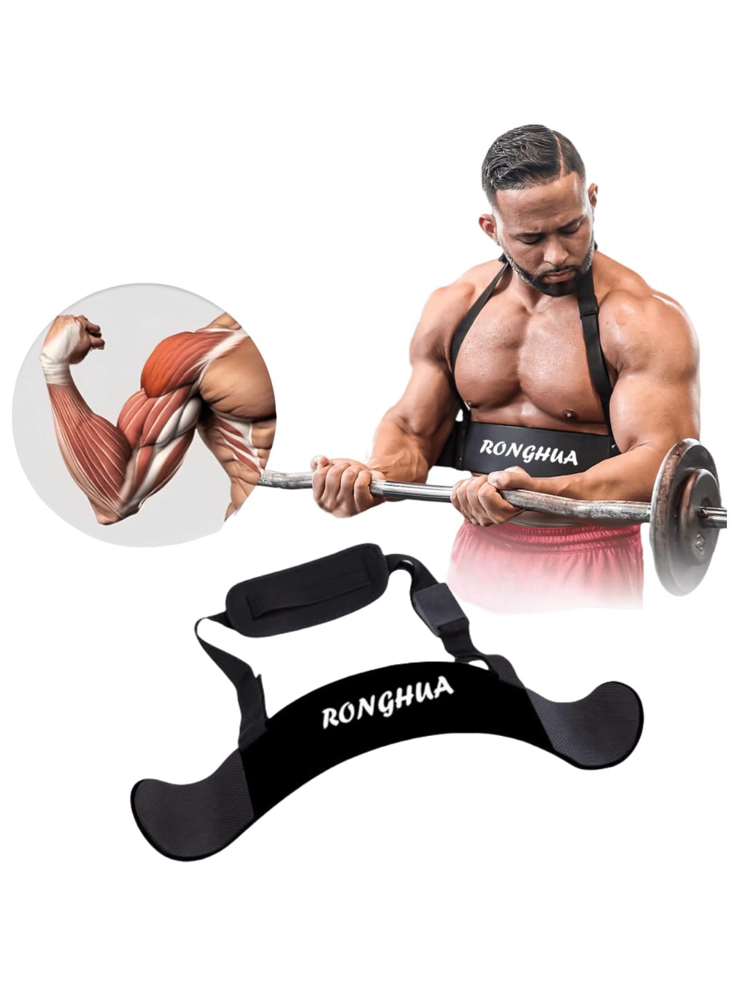 Fitness Arm Blaster For Biceps & Triceps, Premium Neck Padding Support ...