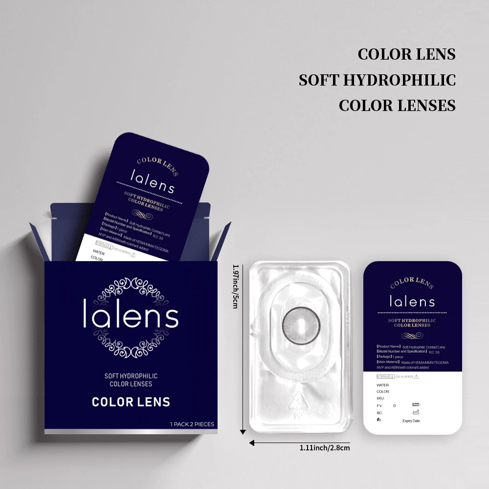 2 Pieces Natural Blue Color Lens Annual Use For Daily Wear Makeup 14 ...