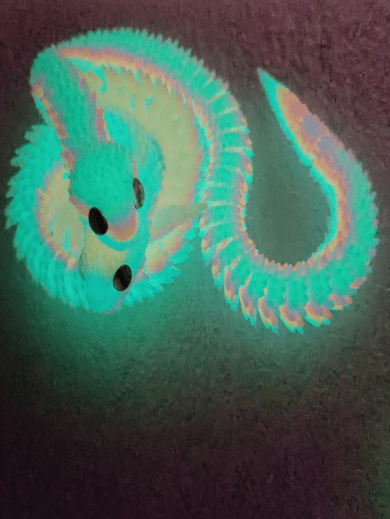 3D Printed Snake Viper Figurine Decor, Animal Model, Glow-In-The-Dark ...