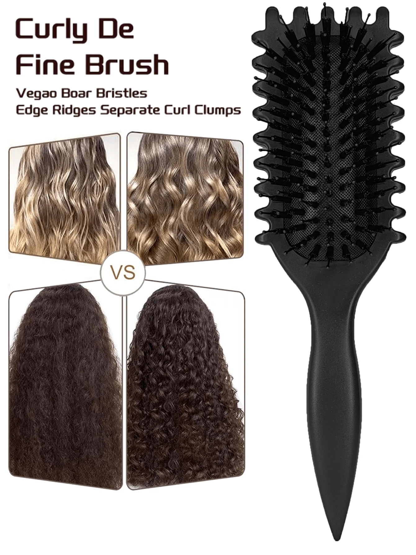 New Upgrade Curl Defining Brush, Curly Hair Brush With Bristle And ...