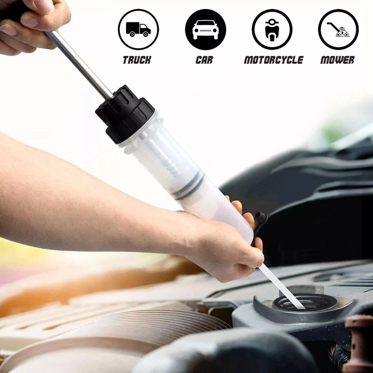 500cc Manual Car Waste Suction Vacuum Fuel Transfer Oil Fluid Extractor ...