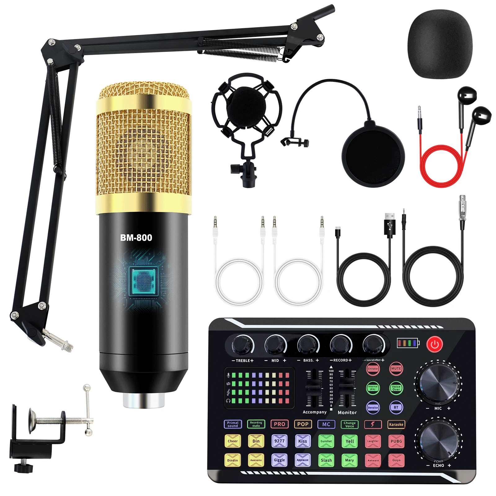 BM800 Condenser Microphone + F998 Sound Card Kit With Is Suitable For ...