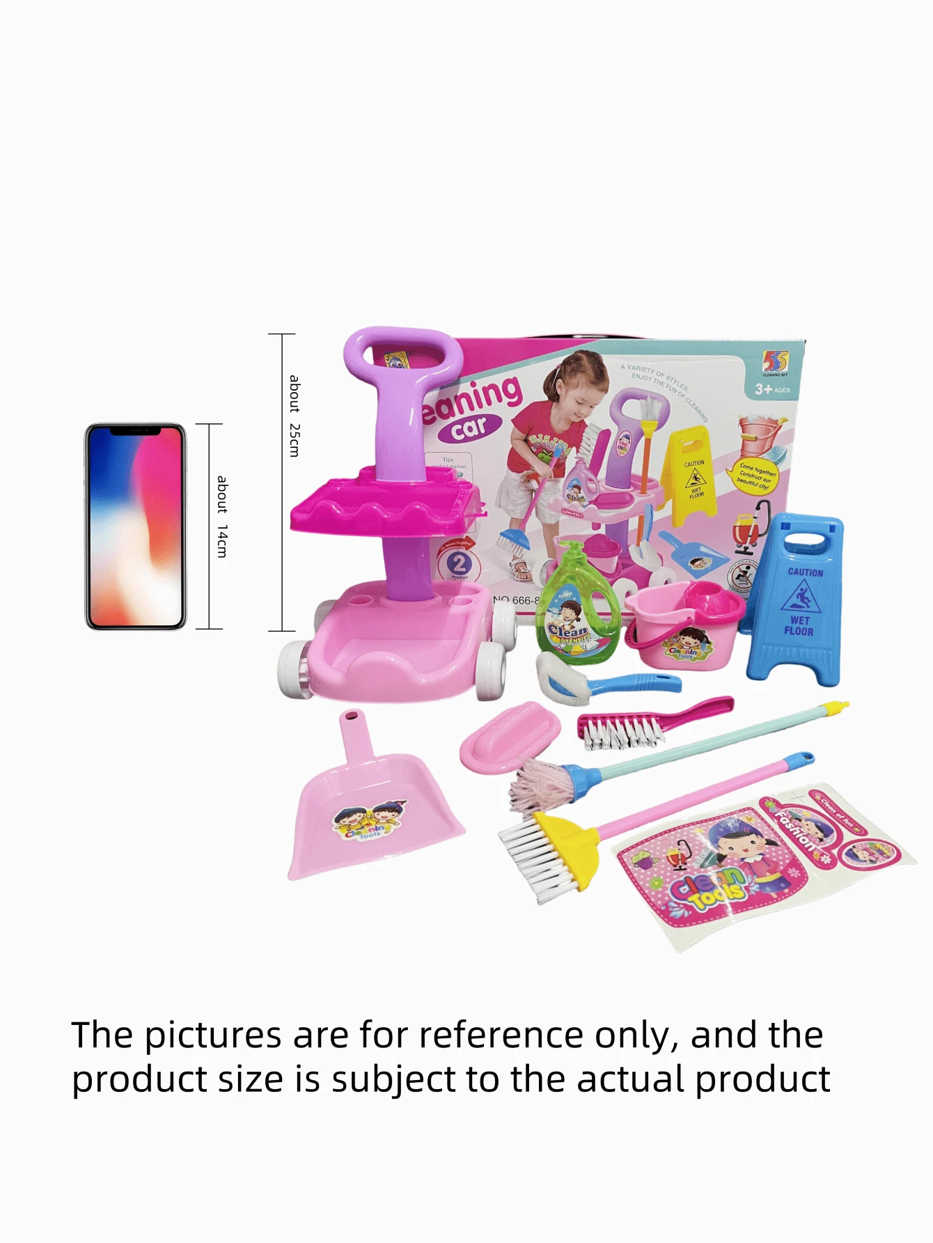 10pcs/Set Kids Cleaning Trolley, Realistic Mini Cleaning Tools, Family ...