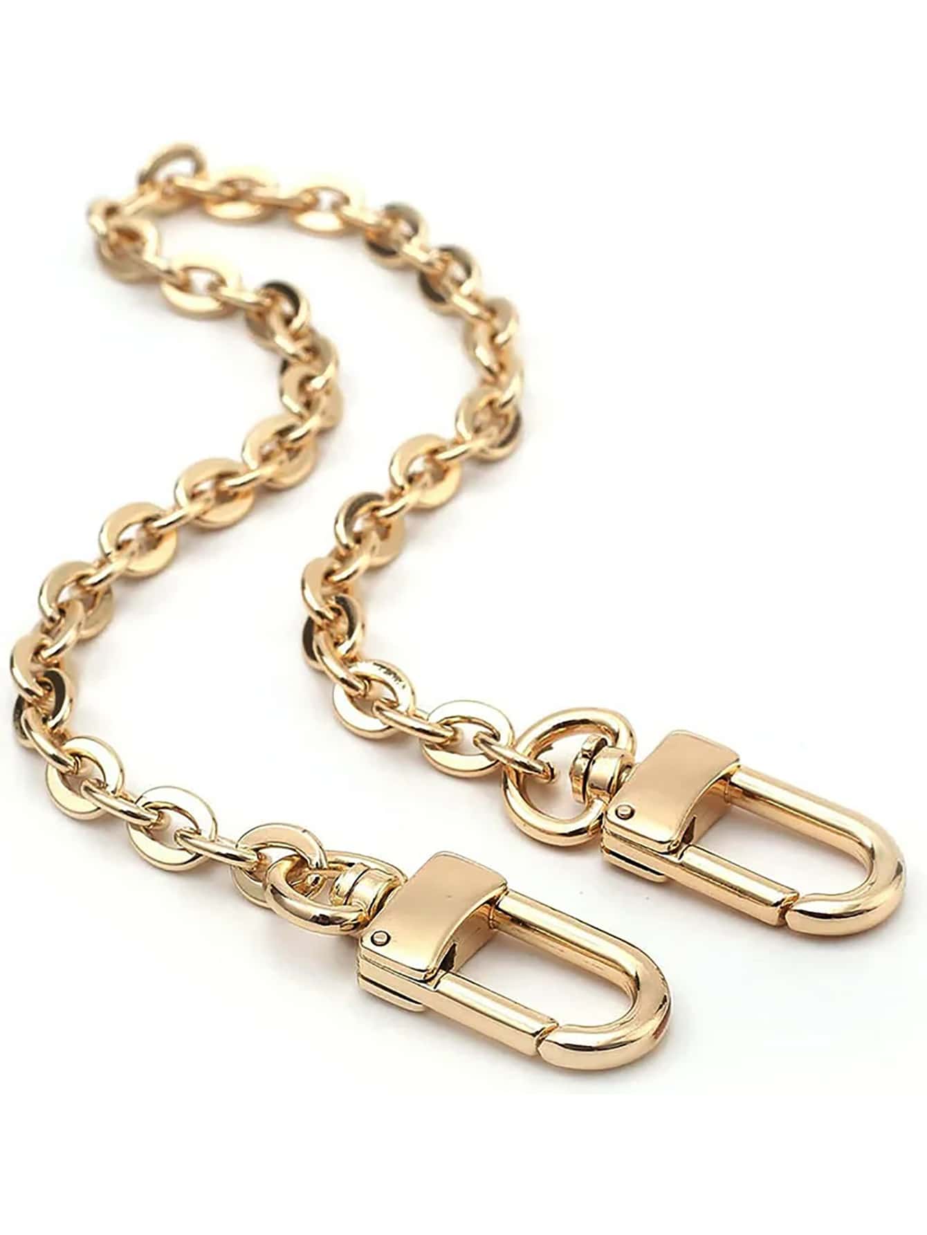 2 PCS Metal Flat O Chain Handles Strap, Purse Chain Straps Replacement ...